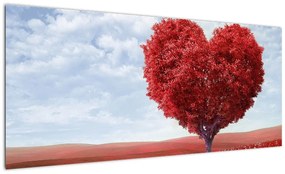 Červené srdce - obraz (100x40cm)