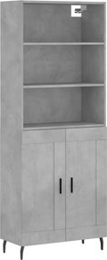 Skříň highboard betonově šedá 69,5x34x180 cm kompozitní dřevo 3189977