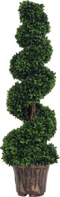 Umělý spirálový buxus Outsunny (Ø32cm x 120cm), Zelená dekorace pro interiér a exteriér, vč. květináče | Aosom