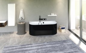 Polysan ASTRA DL MONOLITH asymetrická vana 160 x 75 x 60 cm levá akrylát bílá/černá 33611MDLB