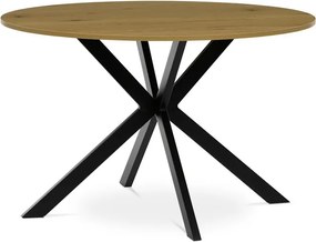 Autronic Jídelní stůl kulatý 120 cm HT-F4120 OAK Odstín: Dub divoký