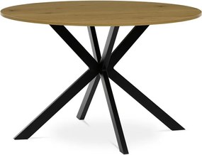 Autronic Jídelní stůl kulatý 120 cm HT-F4120 OAK Odstín: Dub divoký