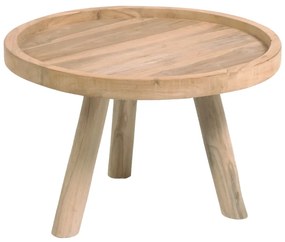 OnaDnes -20% Teakový kulatý konferenční stolek Kave Home Glenda 55 cm