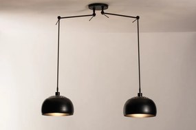 Závěsné černé designové svítidlo nad stůl Snap Light Duo Monaco Black and Black
