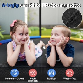 Costway Trampolína Ø244 cm se žebříkem a ochrannou sítí kulatá