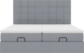 Osmanský rám postele s matrací světle šedý 200x200cm textil 3313699