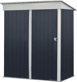 Plechový zahradní domek na nářadí, antracitová / bílá, 1,6x0,9 m, NELON