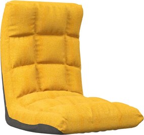 Skládací lenoška na podlahu hořčicově žlutá textil 336591