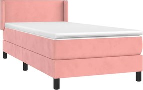 Box spring postel s matrací růžová 80 x 200 cm samet 3130810