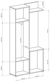 Předsíňová stěna LUX | 97 cm | se zrcadlem | UNI provedení | trufla/bílá