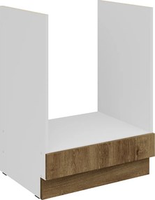 SARA l | dolní skříňka 60 D GAZ na vestavnou troubu | 60 cm | bílá/dub lefkas