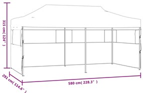 vidaXL Marketos Skládací nůžkový stan s bočními stěnami 3 x 6 m ocel bílý