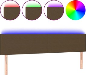 Čelo postele s LED tmavě hnědé 180x5x78/88 cm textil 3121349
