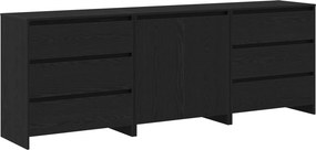 Servírovací skříň 3 ks Černá 70 x 41 x 75 cm Kompozitní dřevo 3332501