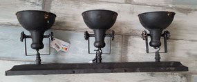 Industriální černé antik kovové nástěnné světlo Fact ceiling - 85*19*30cm / E14