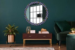 Kulaté dekorativní zrcadlo na zeď Retro tečky fi 90 cm