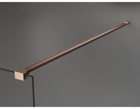 Mexen Kioto, sprchová zástěna Walk-In 90 x 200 cm, 8mm čiré sklo bílý vzor, ​​měděný matný profil, 800-090-101-65-97