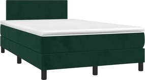 Box spring postel s matrací tmavě zelená 120x190 cm samet 3269828