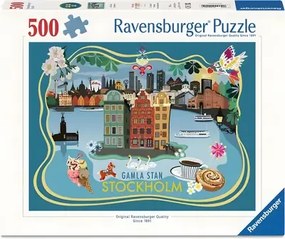 RAVENSBURGER Puzzle Staré město, Stockholm / 500 dílků