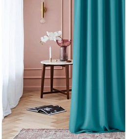 Room99 Hotový závěs na pásce Zatemňovací LAUREL Jednobarevný Barva: Tyrkysová, Velikost: 140 x 250 cm