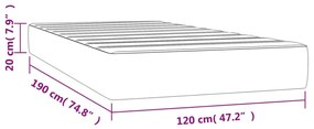 Taštičková matrace světle šedá 120x190x20 cm samet,  4007154