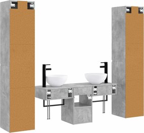 Sada koupelnového nábytku 5 ks Betonově šedá 33 x 34,5 x 160 cm 3406006