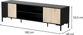 TV stolek Merci 180 cm černý/dub artisan