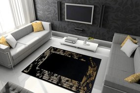 Dywany Łuszczów, AKCE: 200x290 cm Kusový koberec Gloss 408C 86 glamour black/gold, černá, chodba / předsíň