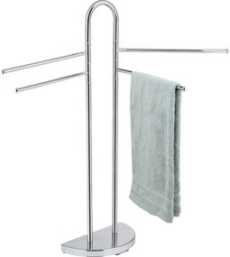 Koupelnový věšák na ručníky - 4 ramenný, chromovaný, WENKO