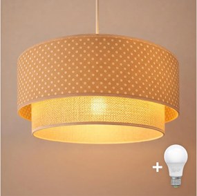 Brilagi-LED Lustr na lanku BOHO BOBO 1xE27/60W/230V pr. 40 cm puntíky béž./krém.