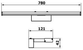 Sapho, CHICAGO MAX LED svítilna, 780x120x40 mm, 15W, 230 V, plast, černá matná