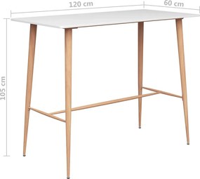 Barový stůl bílý 120 x 60 x 105 cm 248145