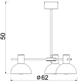 Lustr na tyči ESTATE MINI 3xE27/15W/230V černá