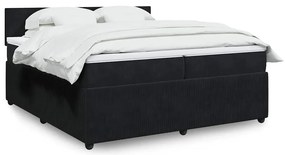 Box spring postel s matrací černá 200x200 cm samet 3290126