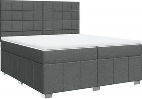 Box spring postel s matrací tmavě šedá 200x200 cm textil 3291776