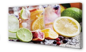 Obrazy na plátně Sklenice ovocný koktejl ledu 120x60 cm