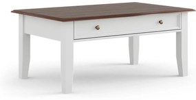 Bílý nábytek Konferenční stolek Belluno Elegante, dekor bílá | ořech, masiv, borovice