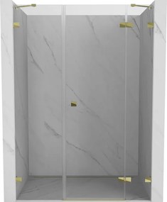 Mexen Lunar, pravé otočné sprchové dveře 145 cm, čiré sklo, zlatý profil, 834S-145-050-50-00-P