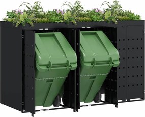 Úložný box na 3 popelnice Černá 204 x 77,5 x 121,5 cm 3394739