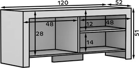 ADRK Furniture TV skříňka 1D CESIRO