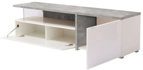 Televizní stolek Drago - beton/bílá