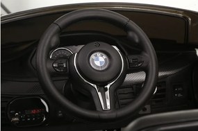 LEAN CARS Elektrické autíčko BMW X6, černé, kůže a EVA kola