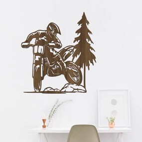 dřevo života Dřevěná dekorace na zeď Motorka Rozměry (cm): 37x40, Zvolte barvu dekoru: Ořech