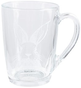 Skleněný hrnek na čaj s králíčkem Rabbit Cartoon - 11*8*11 cm / 300 ml