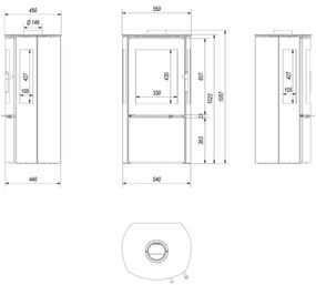 Krbová kamna KRATKI FALCON VIEW krbová kamna