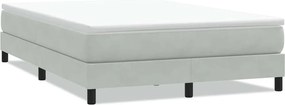 Postel Box Spring bez matrace světle šedá 140x220 cm samet 3315873