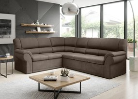 Rozkládací rohová sedačka ALEXIA DELUXE 270x220 pravý roh hnědá