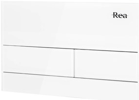 Rea Rea, Podomítkový WC systém K011A-Q + bílé skleněné tlačítko typ T, KPL-E0052