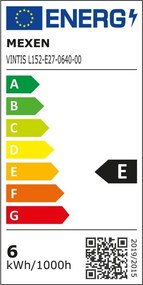 Mexen Vintis, LED filamentová žárovka E27, ST64, 6 W, neutrální bílá 4000K, čirá, L152-E27-0640-00