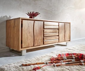 Komoda Live Edge 170 cm akácie přírodní 3 zásuvky 4 dvířka